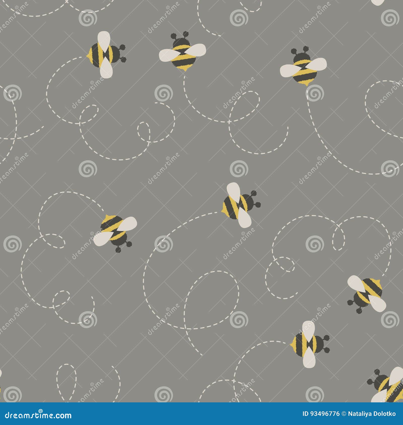 Bees/bumble Bees Seamless Pattern Stock Vector - Illustration of scrap ...