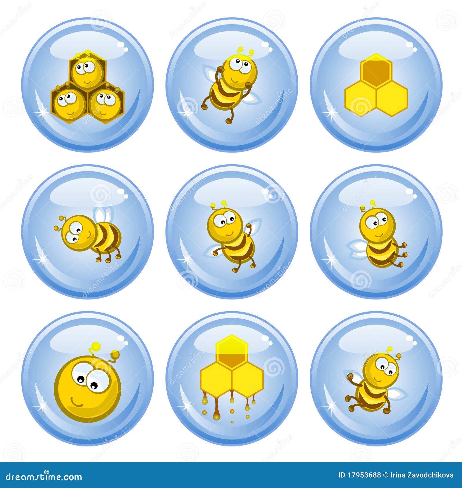 Bees buttons stock vector. Illustration of small, isolated - 17953688