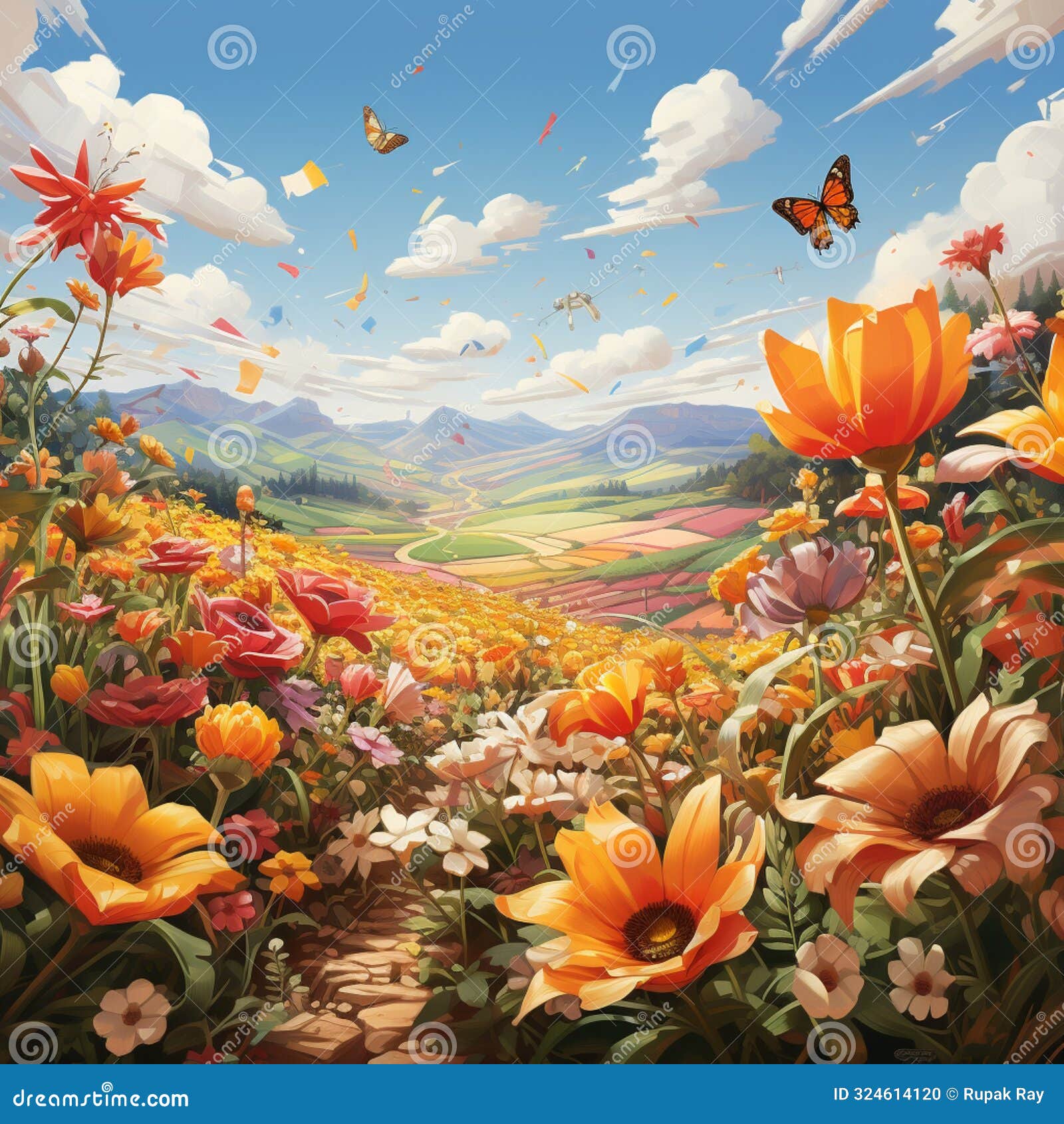 Bees Collect Pollen from Rose Chrysanthemum Flowers in Garden Stock ...