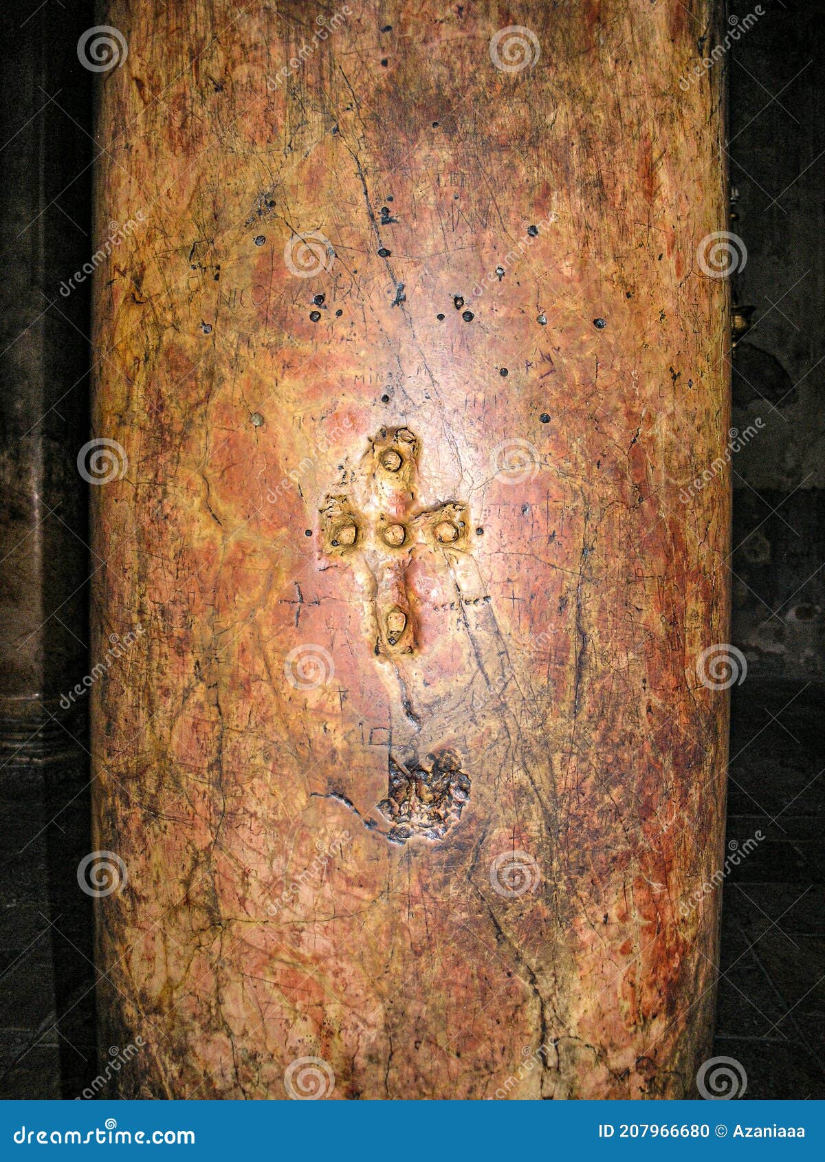 Bees Cross at the Column at Church of Bethlehem Stock Photo - Image of ...