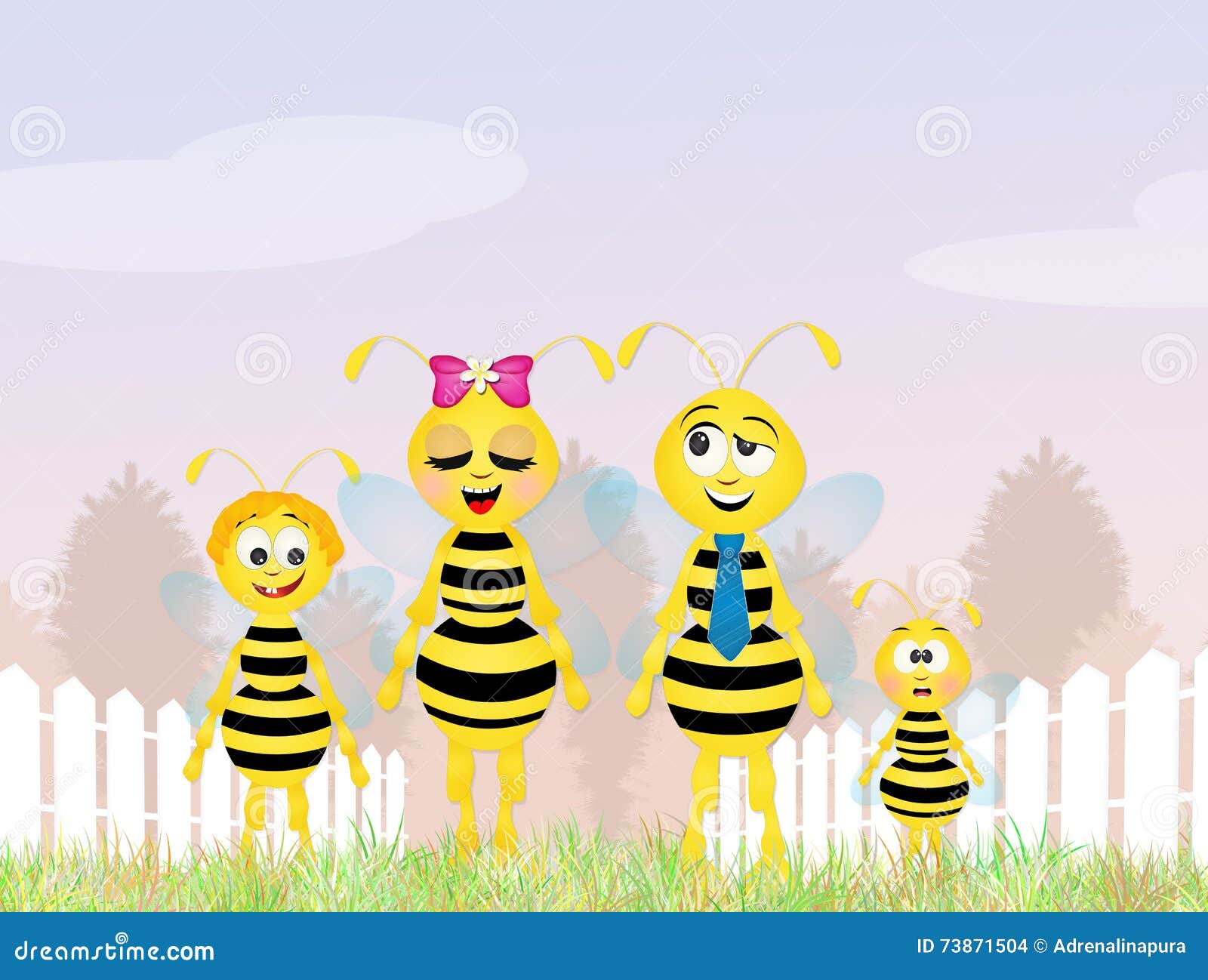 Bees family stock illustration. Illustration of little - 73871504