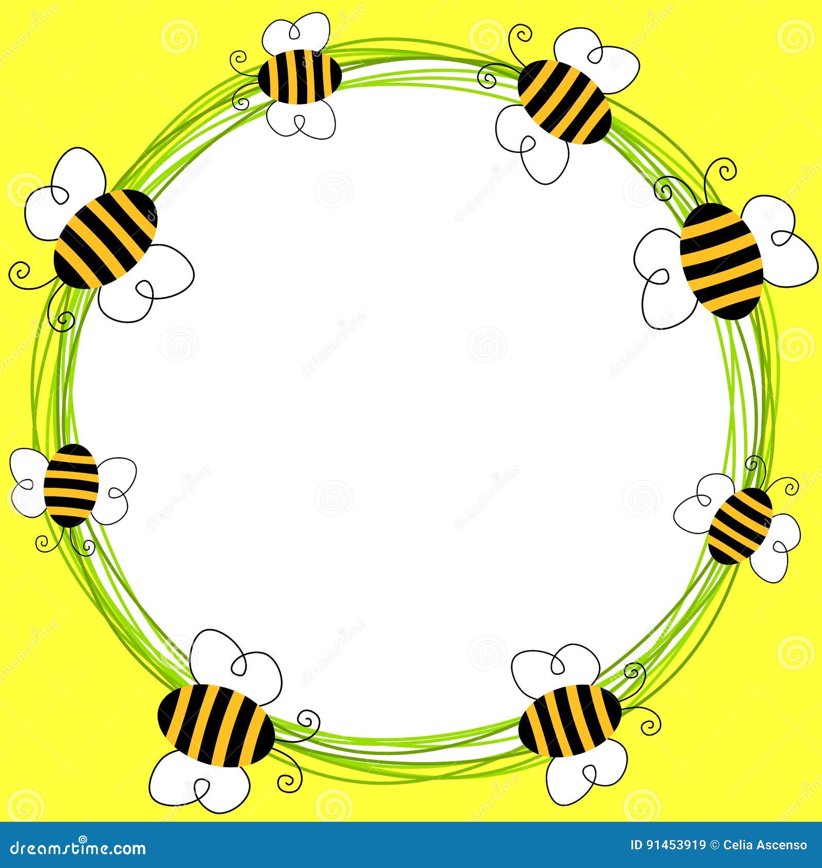 Bees flying frame stock illustration. Illustration of congratulations ...