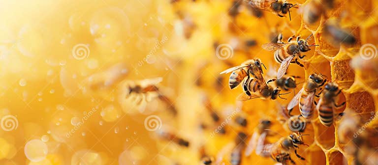 Bees Gathering on Honeycomb Stock Illustration - Illustration of honey ... Bees Gathering on Honeycomb Stock Illustration - Illustration of honey ...