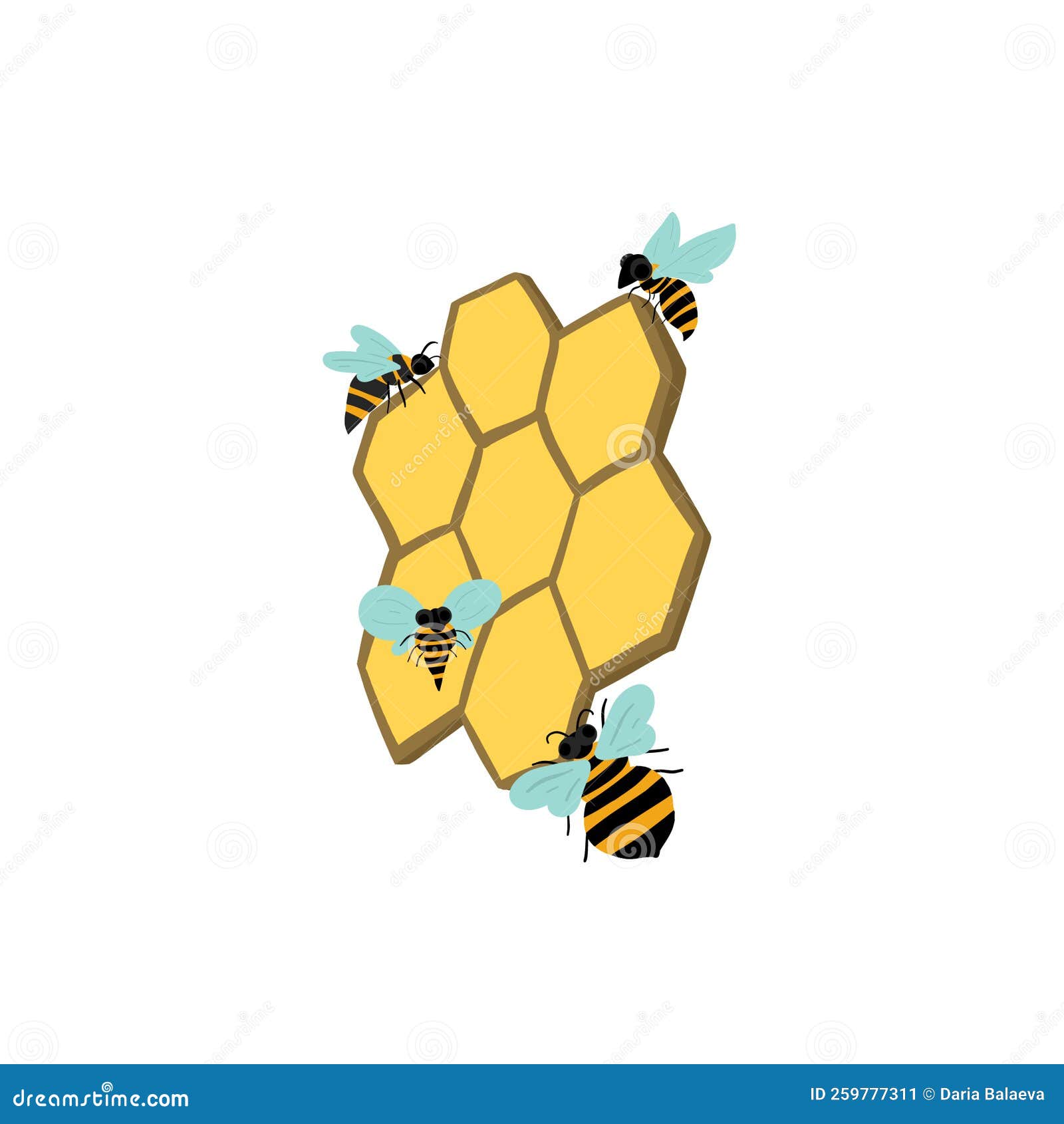 Bees with a Hive Flying Making Honey Stock Vector - Illustration of ...