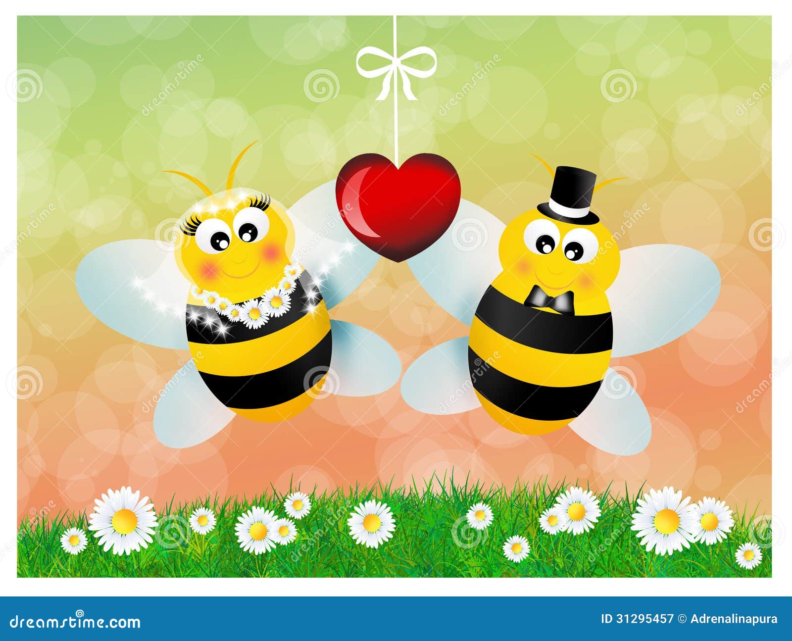 Bees in love stock illustration. Illustration of lake - 31295457