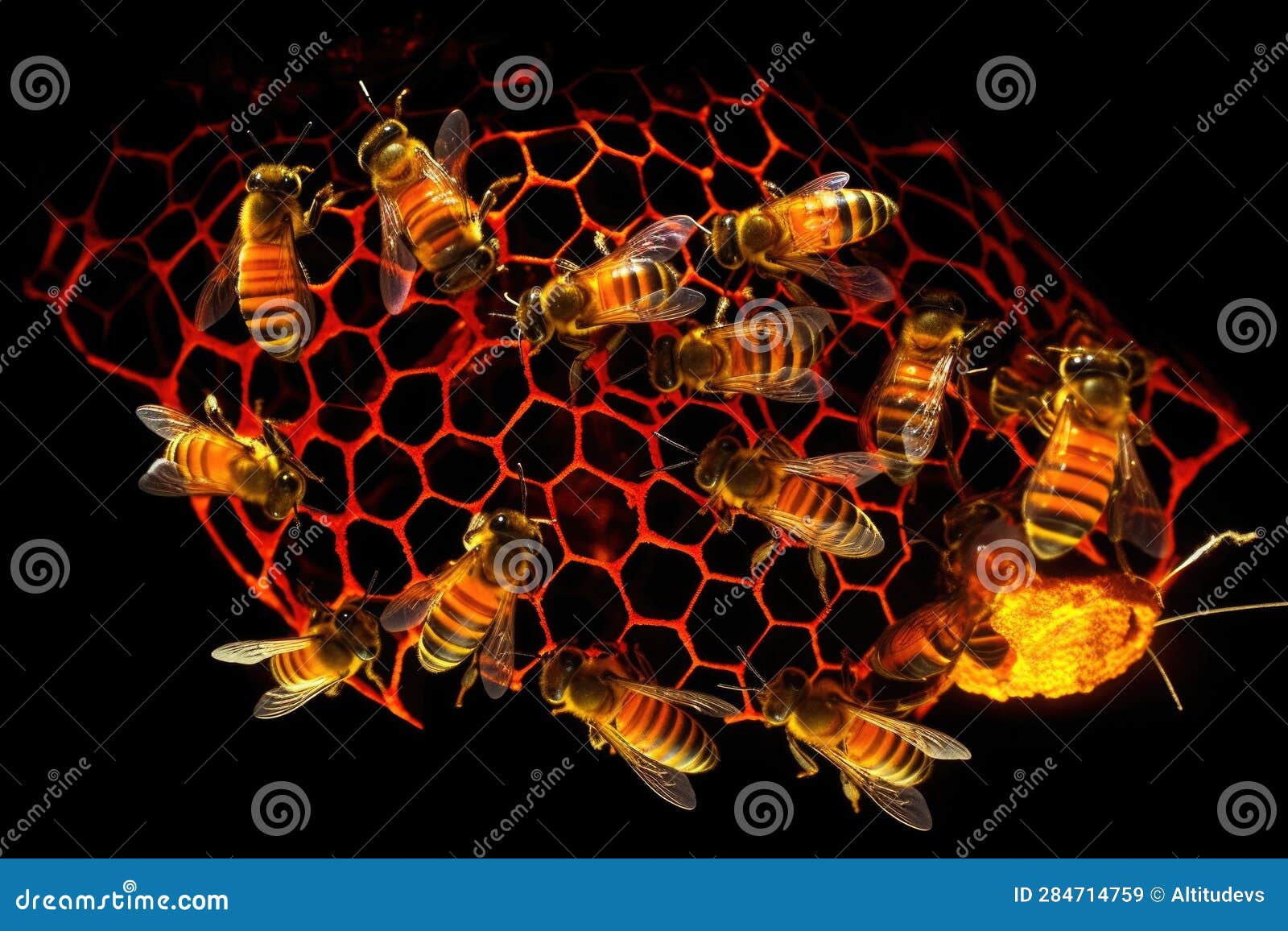 Bees Performing Waggle Dance for Navigation Stock Image - Image of ...