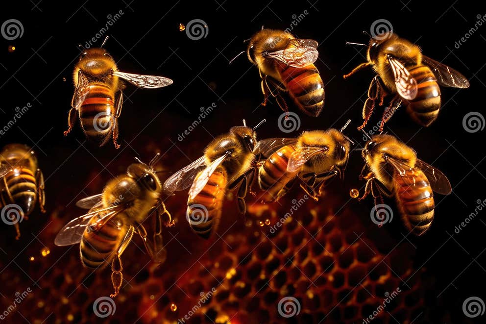 Bees Performing Waggle Dance To Communicate Stock Image - Image of ...