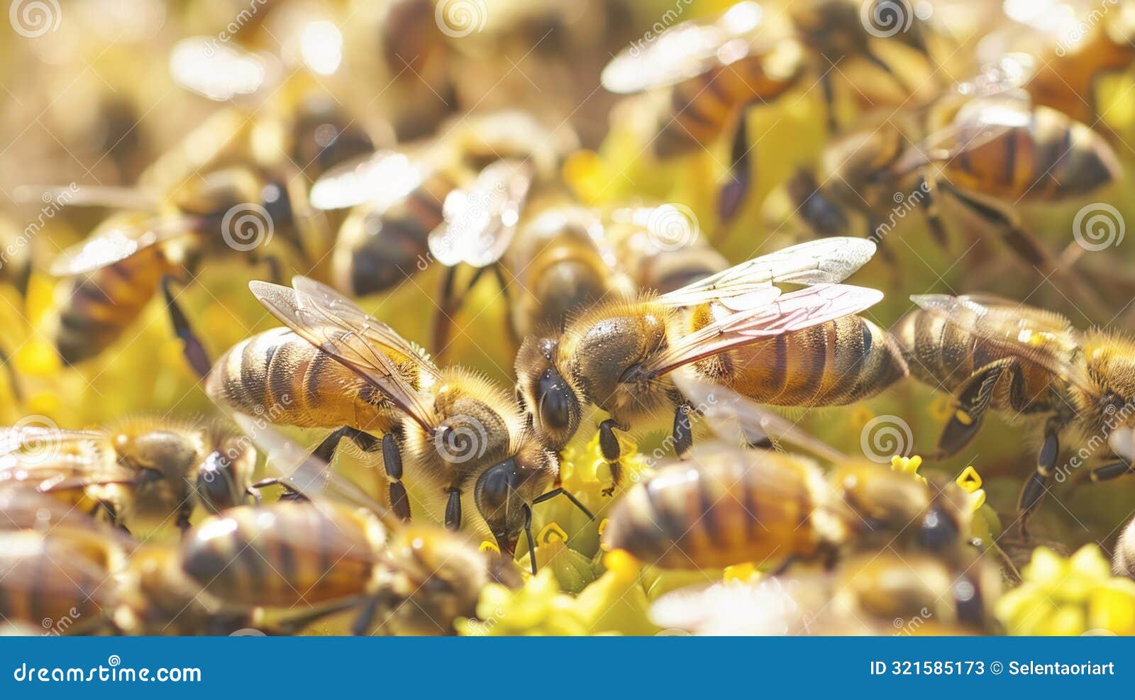 Bees and Pollination in Ecosystems Stock Illustration - Illustration of ...