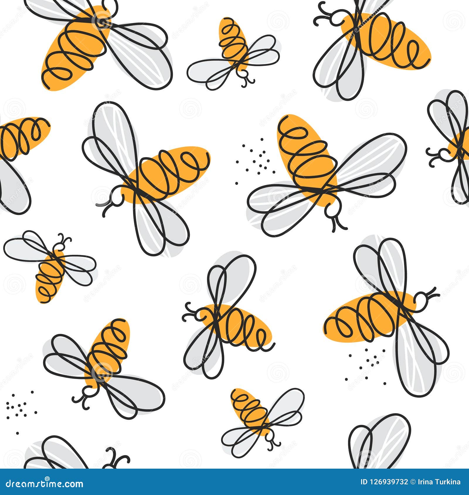 Seamless pattern with bees stock vector. Illustration of poster - 126939732 Seamless pattern with bees stock vector. Illustration of poster - 126939732