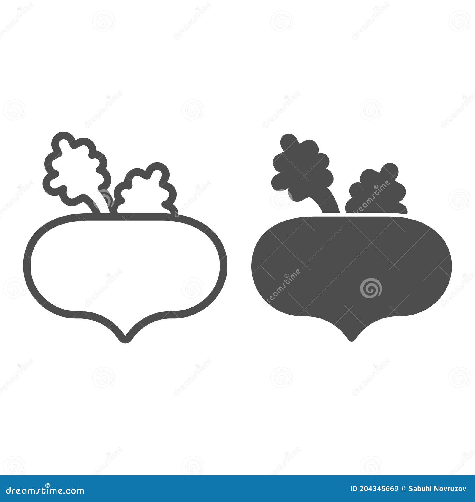 Beet Line and Solid Icon, Farm Garden Concept, Beet Root Sign on White Background, Beetroot ...