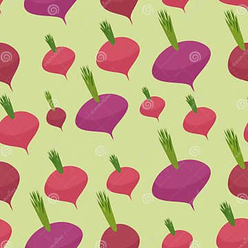 Beet Pattern. Seamless Background with Dark Red Beets Stock Vector ...