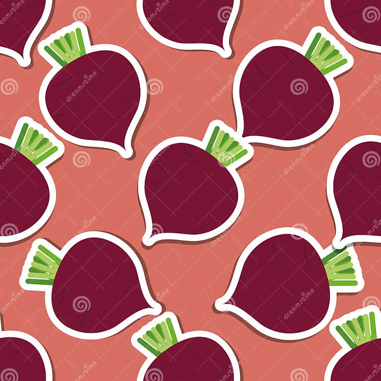 Beet Pattern. Seamless Texture with Beetroot Stock Vector - Illustration of graphic, isolated ...
