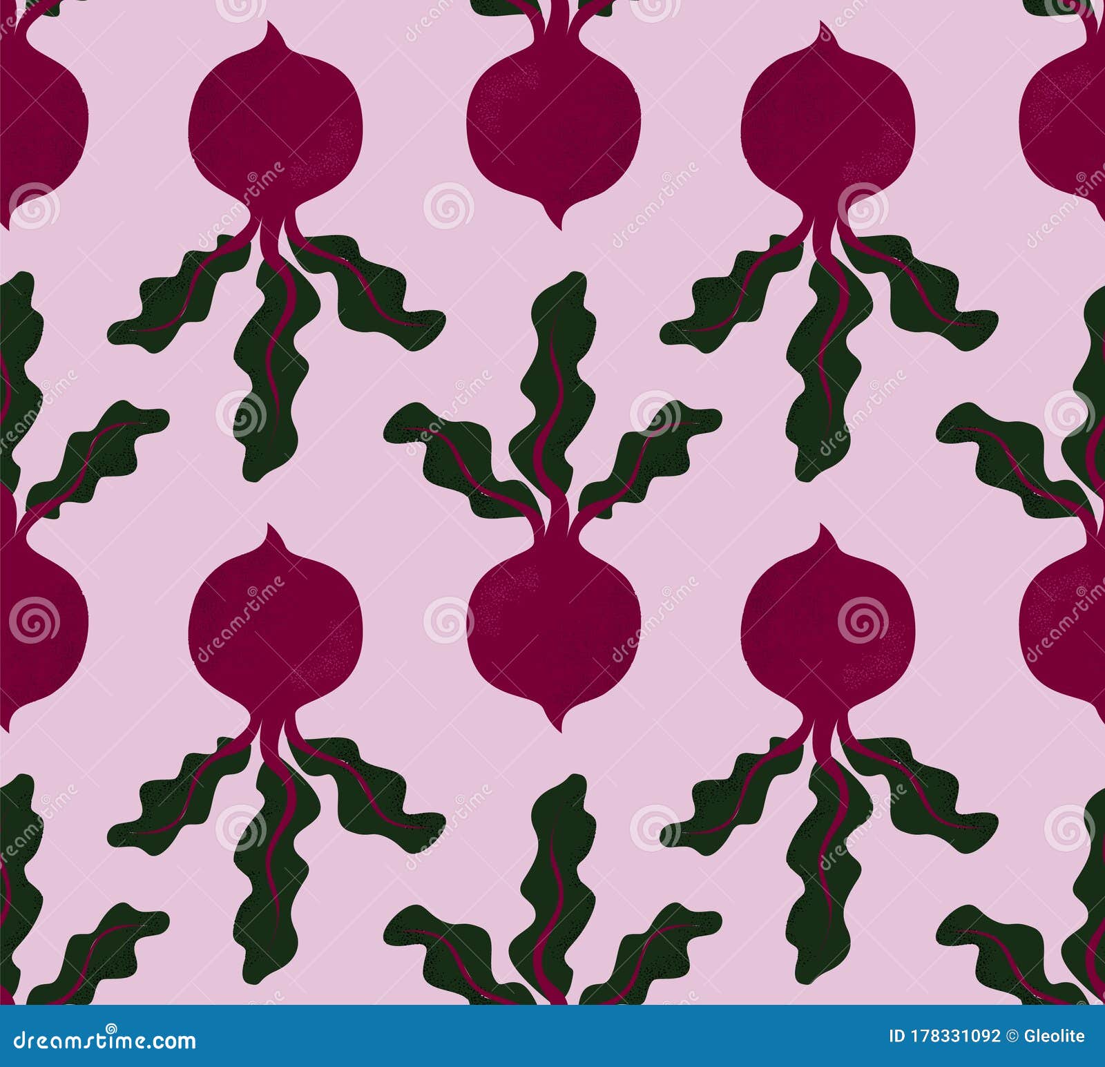 Beet Pattern. Seamless Texture with Ripe Beetroot. Vector Illustartion ...