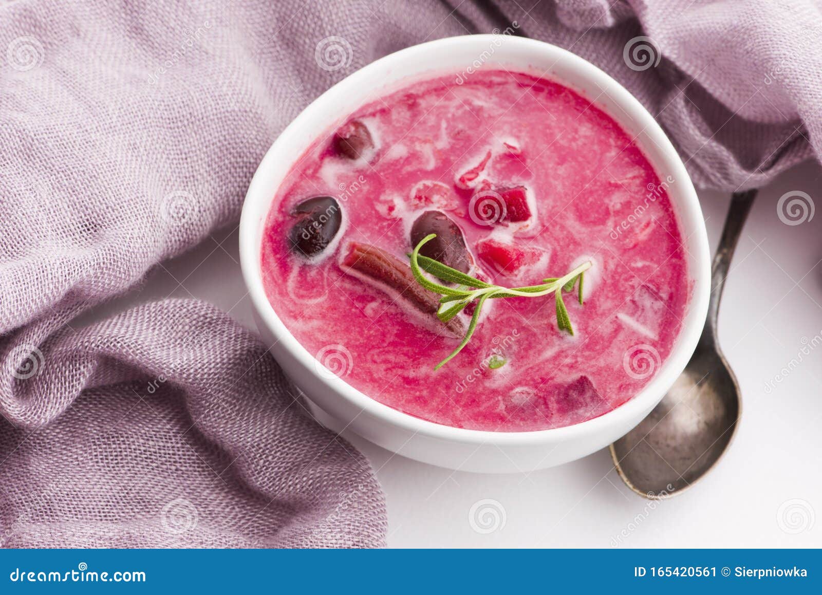 Beet Root European Soup Called Borscht with Parsley Stock Image - Image ...