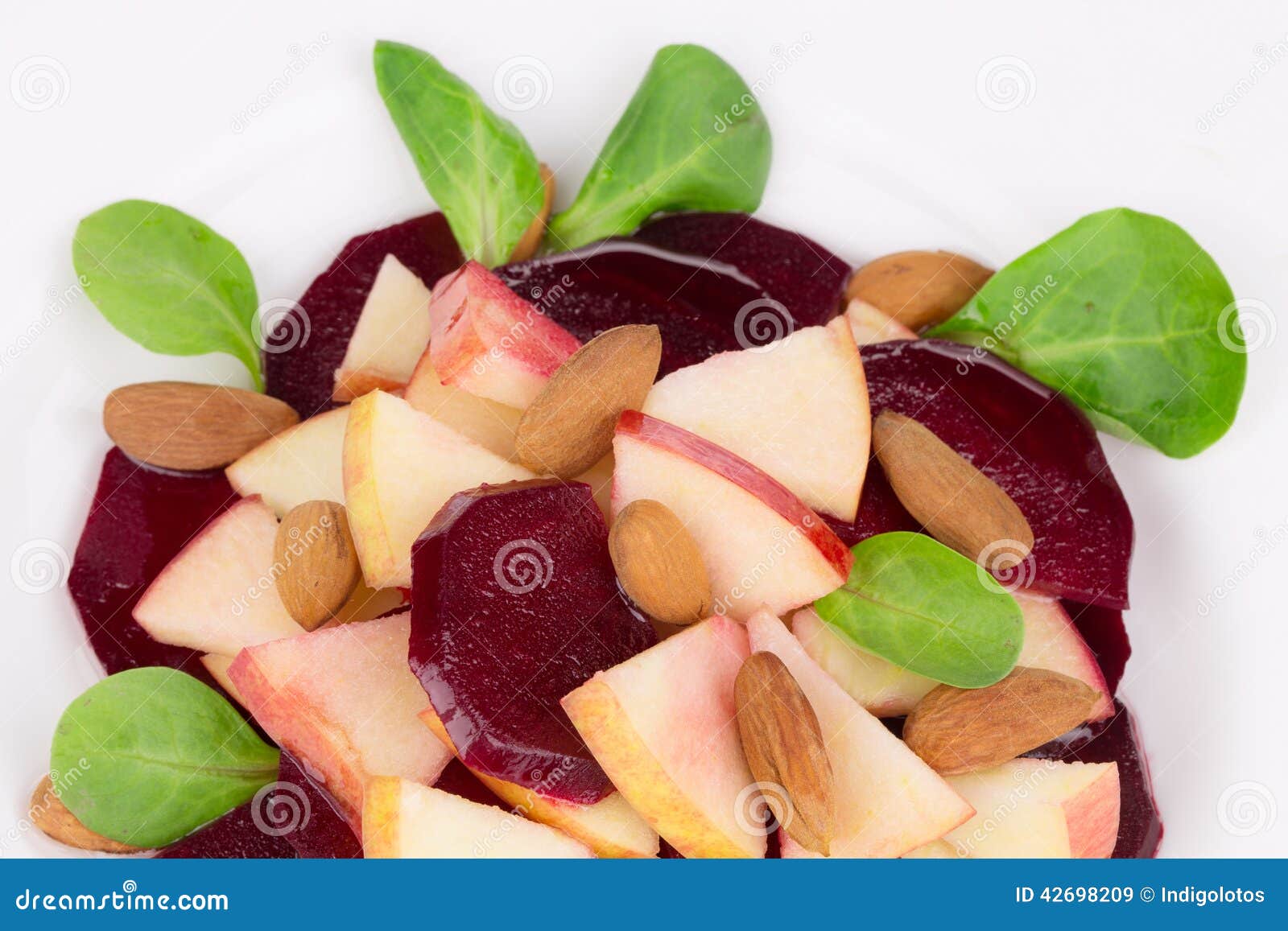 Beet Salad With Spinach And Minced Apple. Stock Image - Image of cooked ...