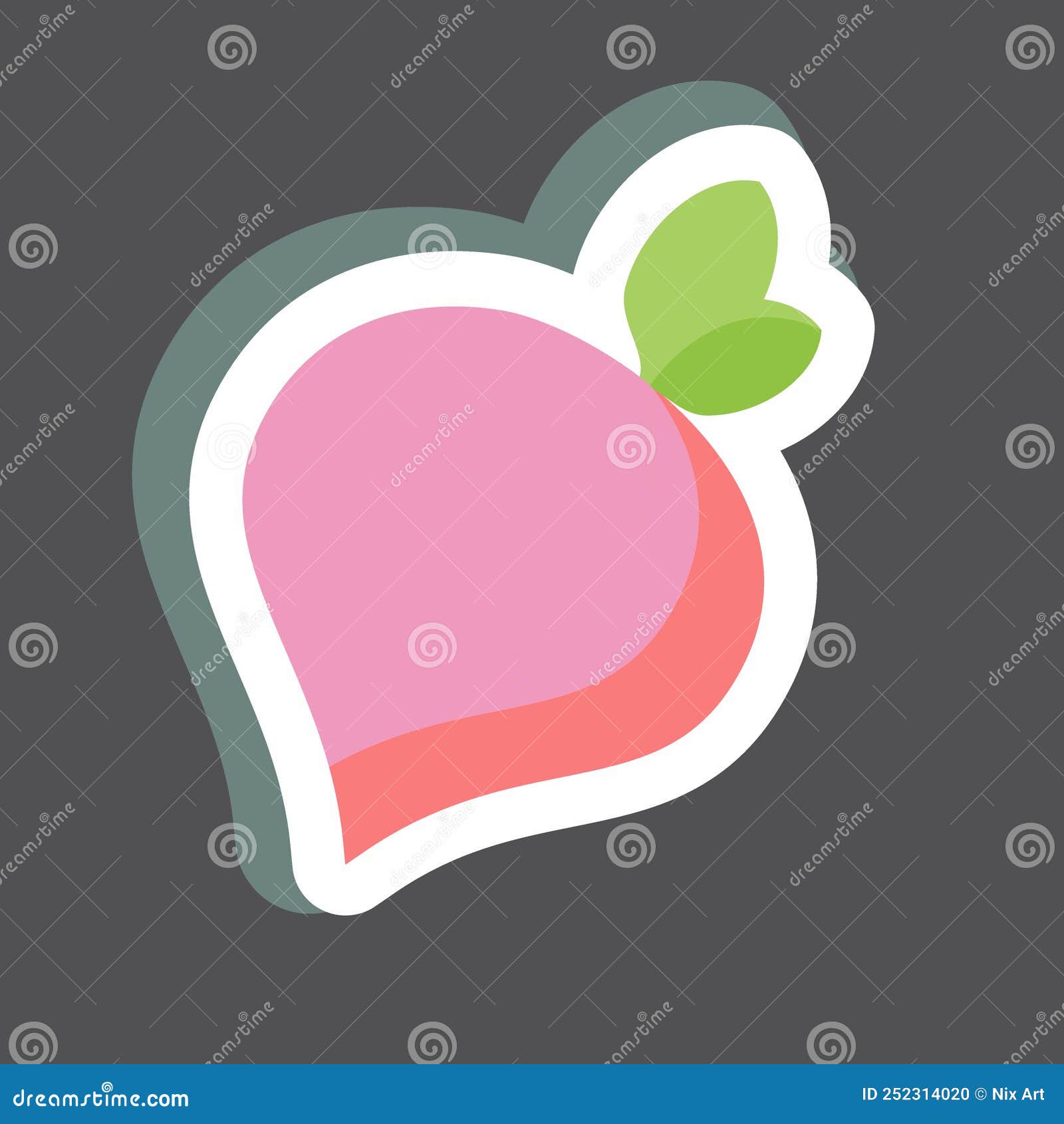 Beet Sticker in Trendy Isolated on Black Background Stock Illustration ...