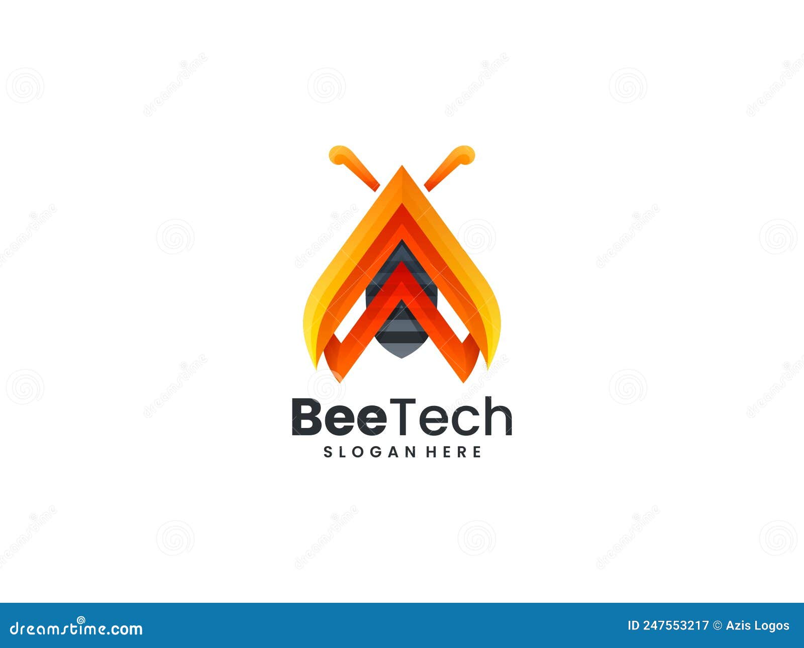 Bee Tech Modern Concept Logo Stock Vector - Illustration of company ...