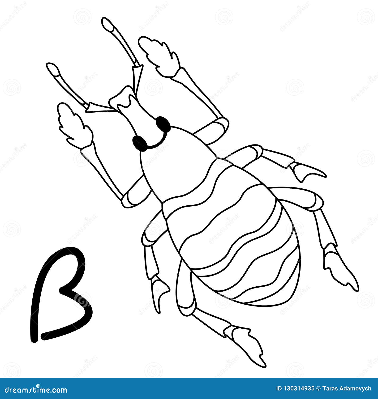 Beetle Weevil Coloring Book. Walnut Beetle Cartoon Vector ...