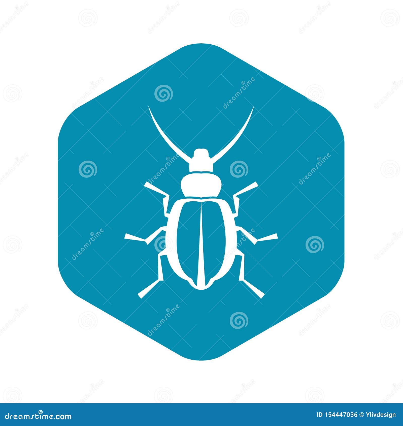 Beetle icon, simple style stock vector. Illustration of biology - 154447036