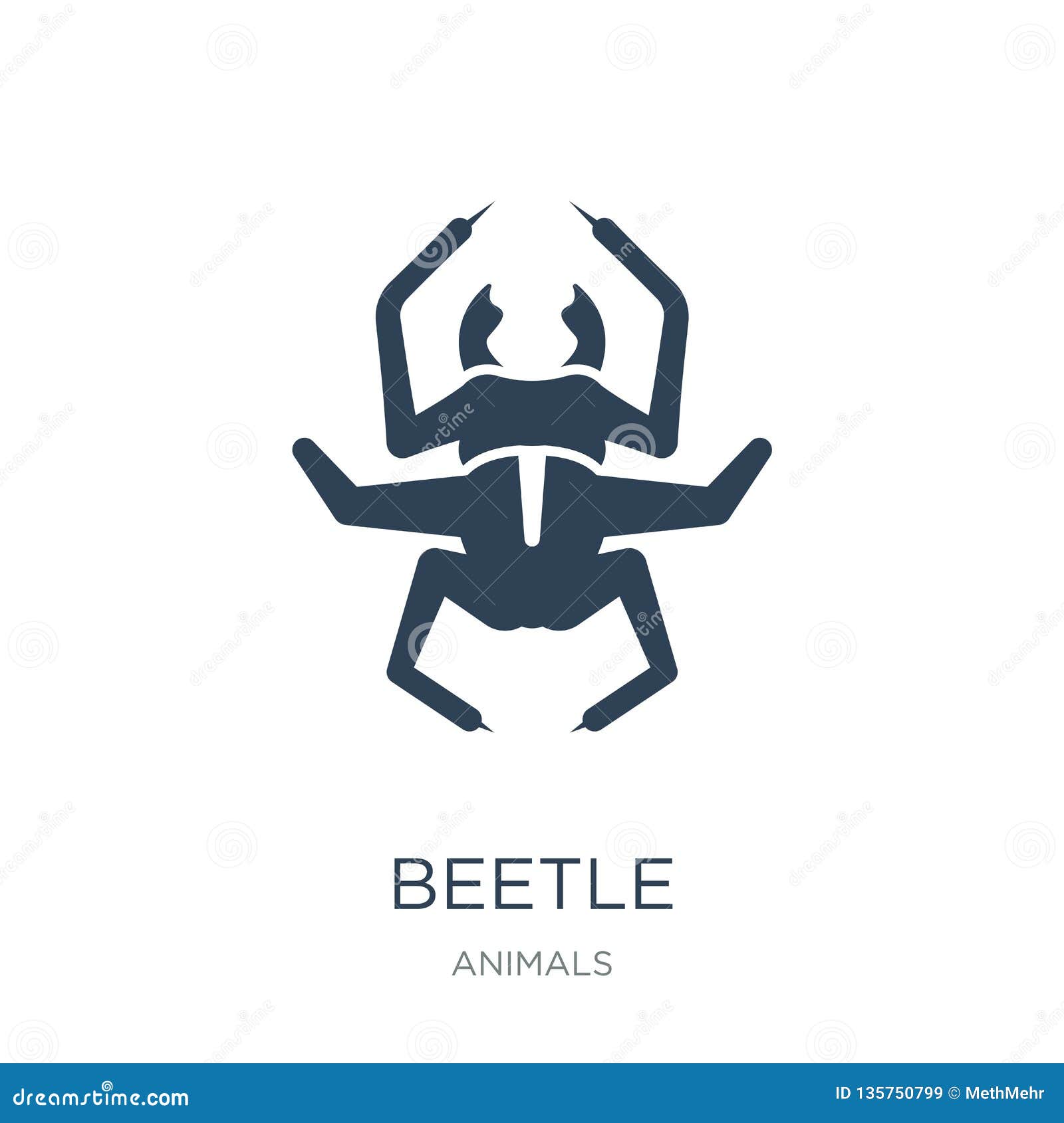 Beetle Icon in Trendy Design Style. Beetle Icon Isolated on White ...