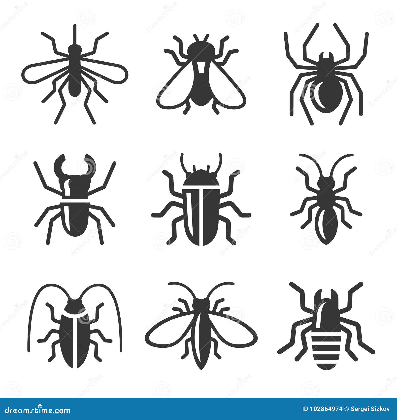 Beetle, Insect and Bug Icons Set. Vector Stock Vector - Illustration of ... Beetle, Insect and Bug Icons Set. Vector Stock Vector - Illustration of ...