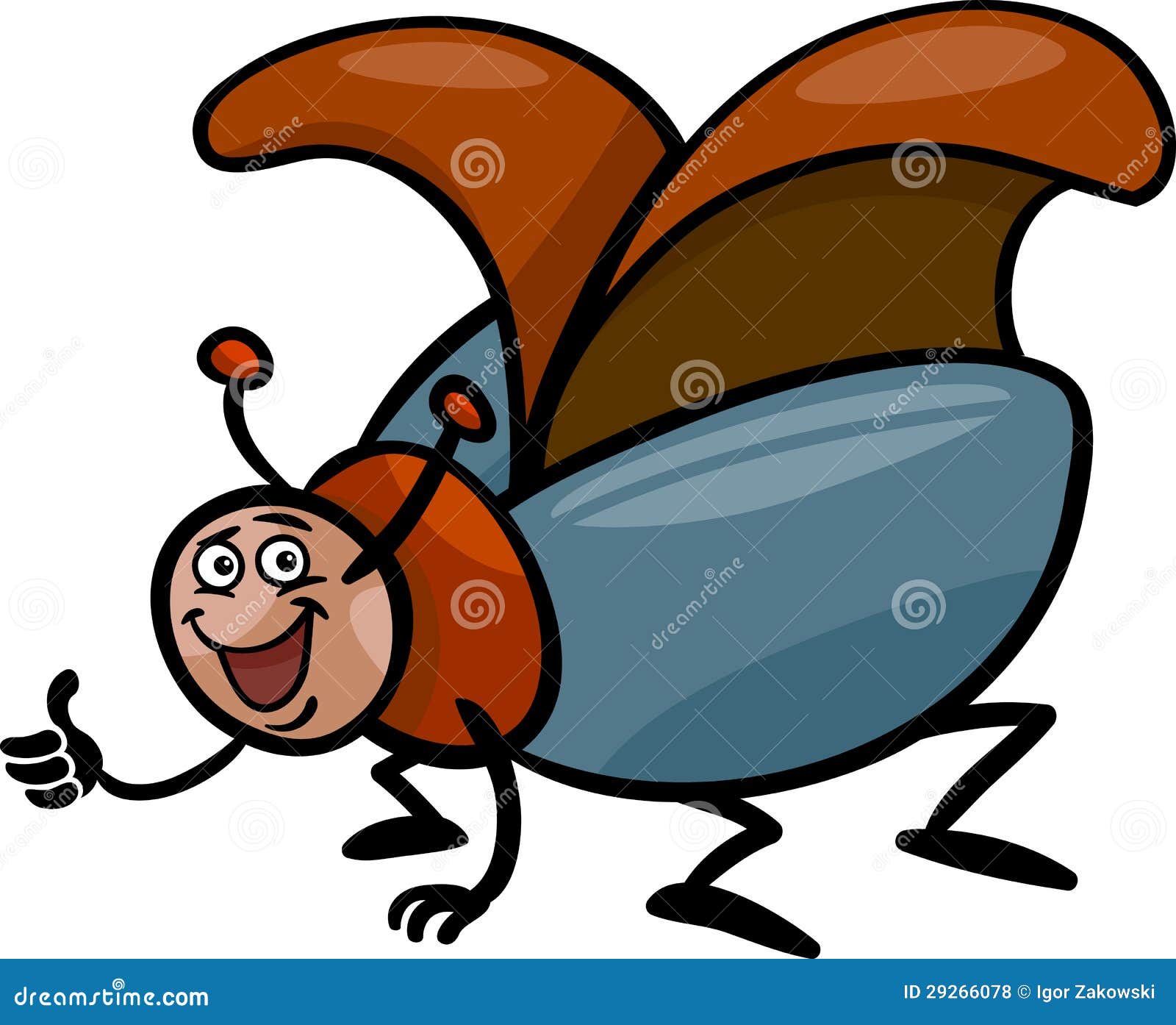 Beetle Insect Cartoon Illustration Stock Vector - Illustration of ...