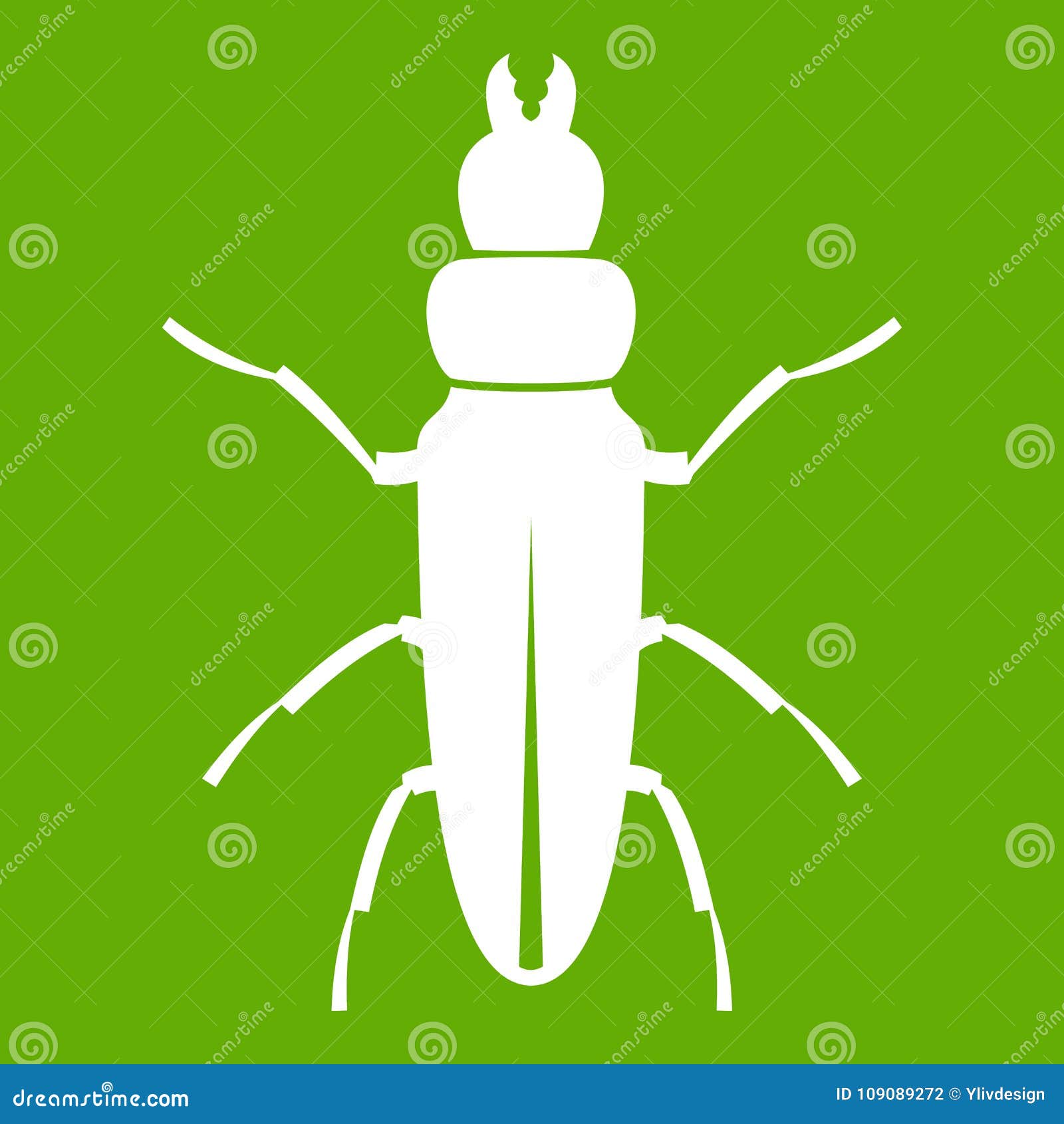 Beetle insect icon green stock vector. Illustration of aquatic - 109089272