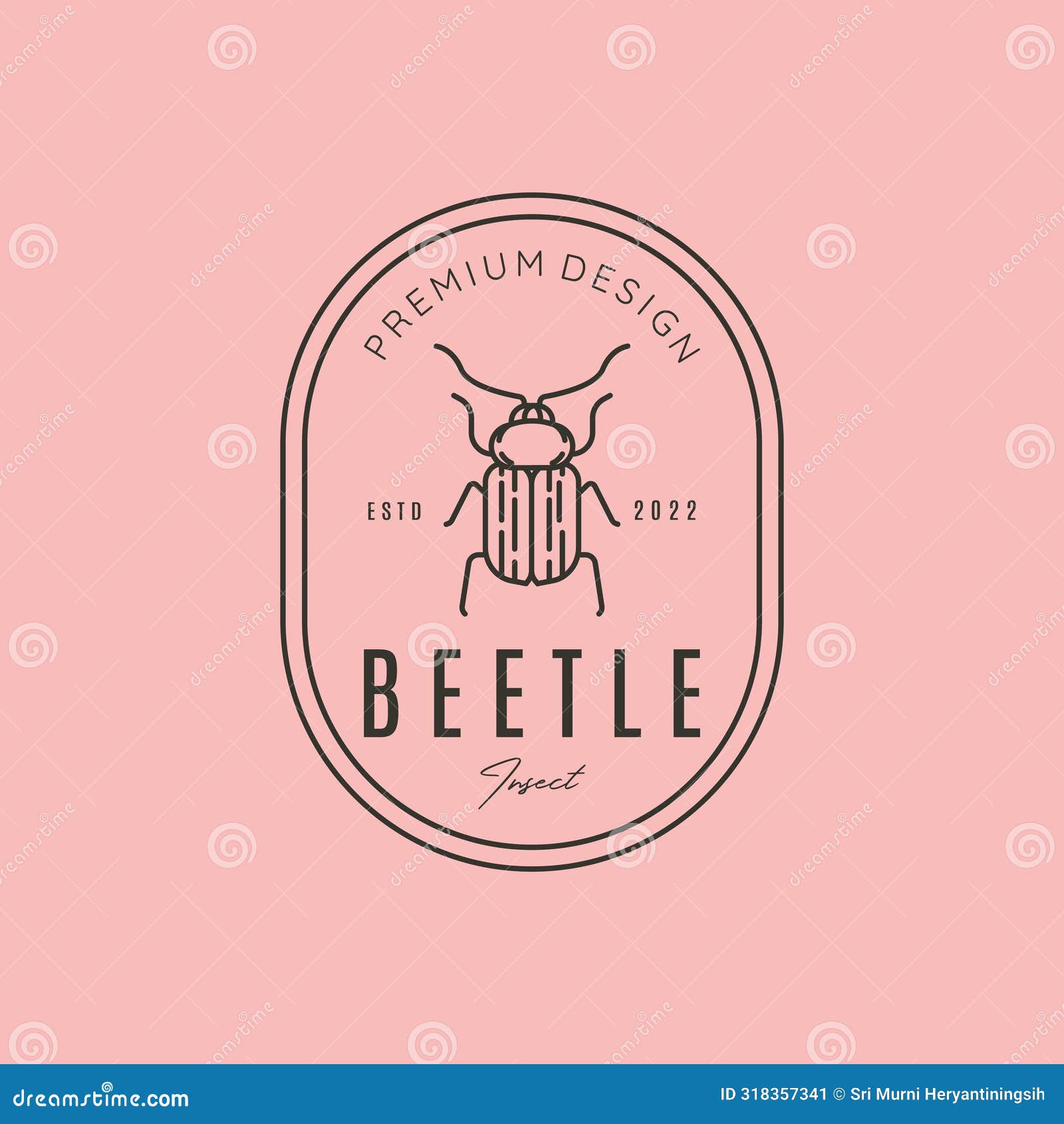 Beetle Insect Line Art Logo Vector Symbol Illustration Design Stock ...