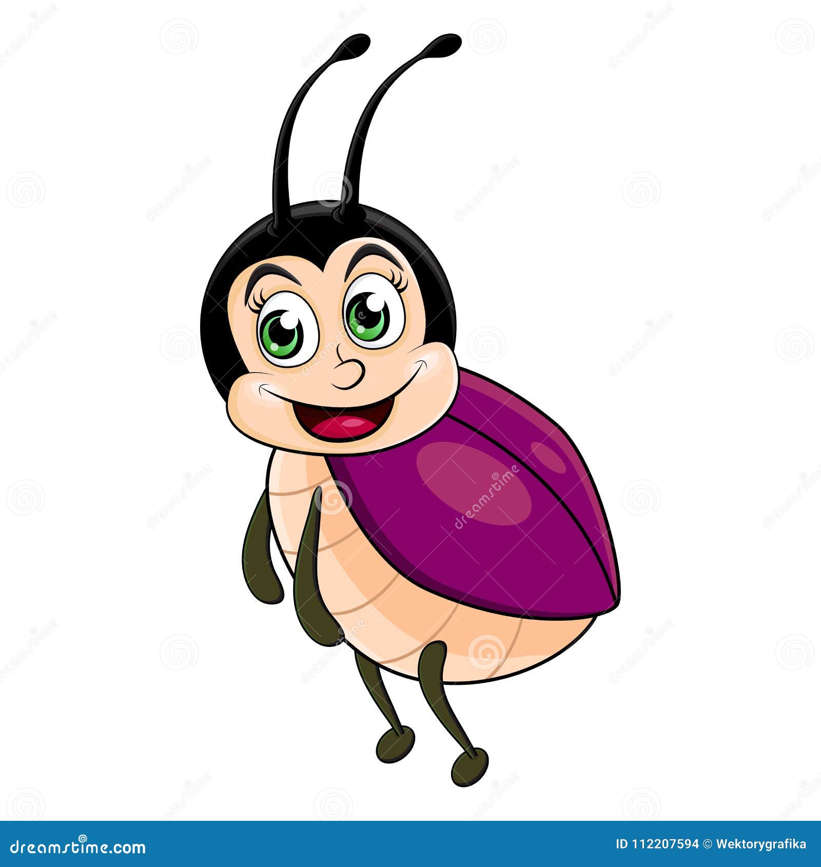 Beetle Lady Insect Isolated on White Background Stock Vector ...