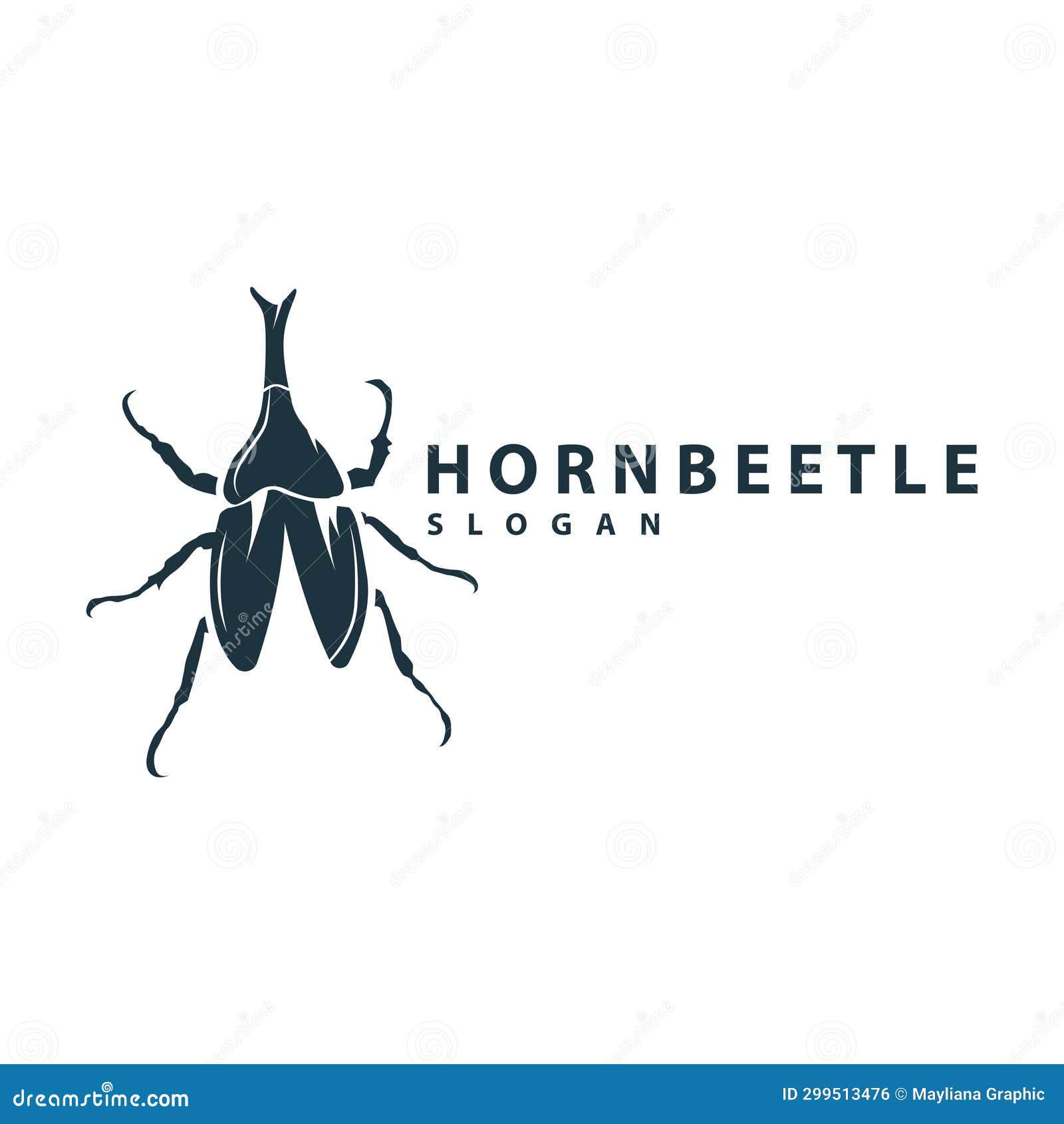 Beetle Logo Design Simple Silhouette Insect Animal Illustration ...