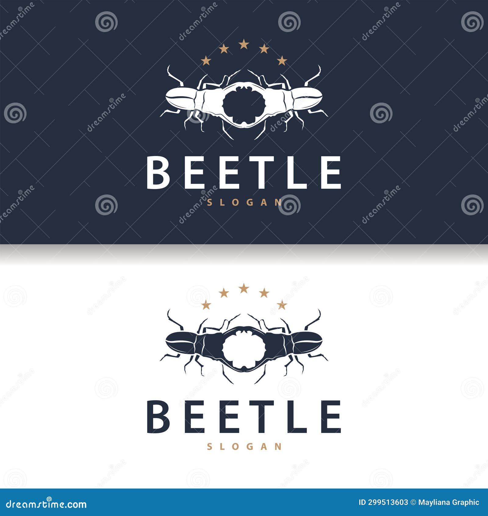 Beetle Logo Design Simple Silhouette Insect Animal Illustration ...