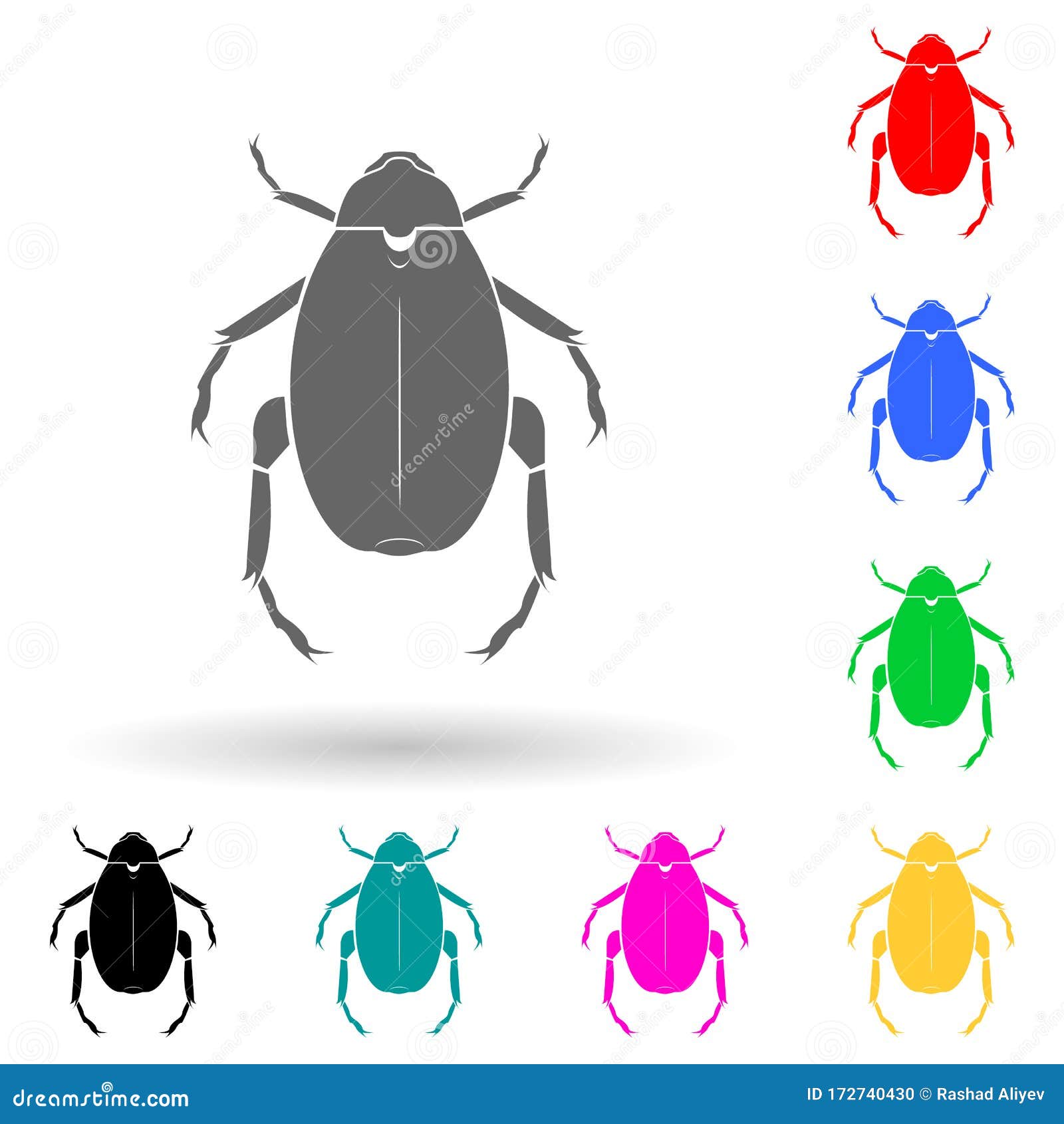 Beetle Multi Color Style Icon. Simple Glyph, Flat Vector of Insect ...