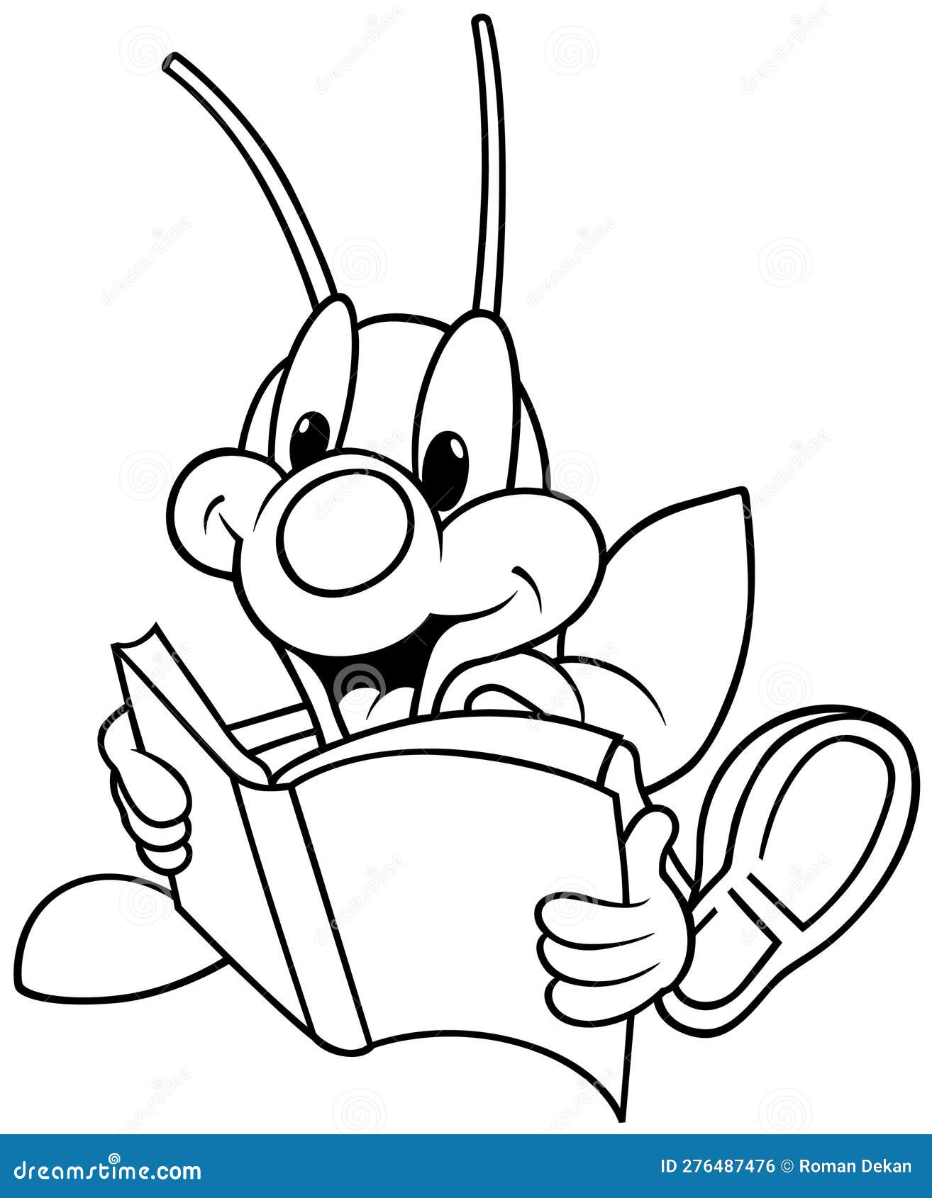 Beetle Reading a Book stock vector. Illustration of school - 276487476