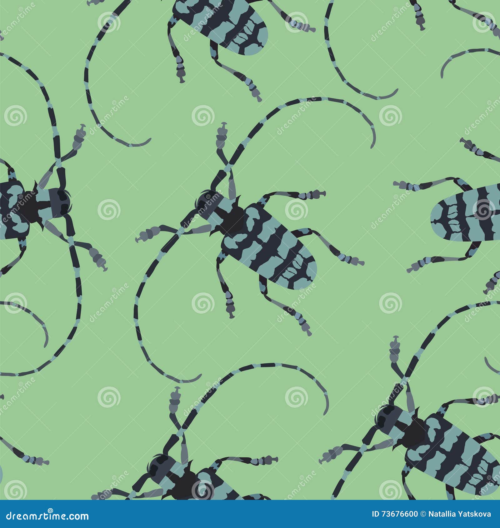 Beetle seamless pattern stock vector. Illustration of drawing - 73676600