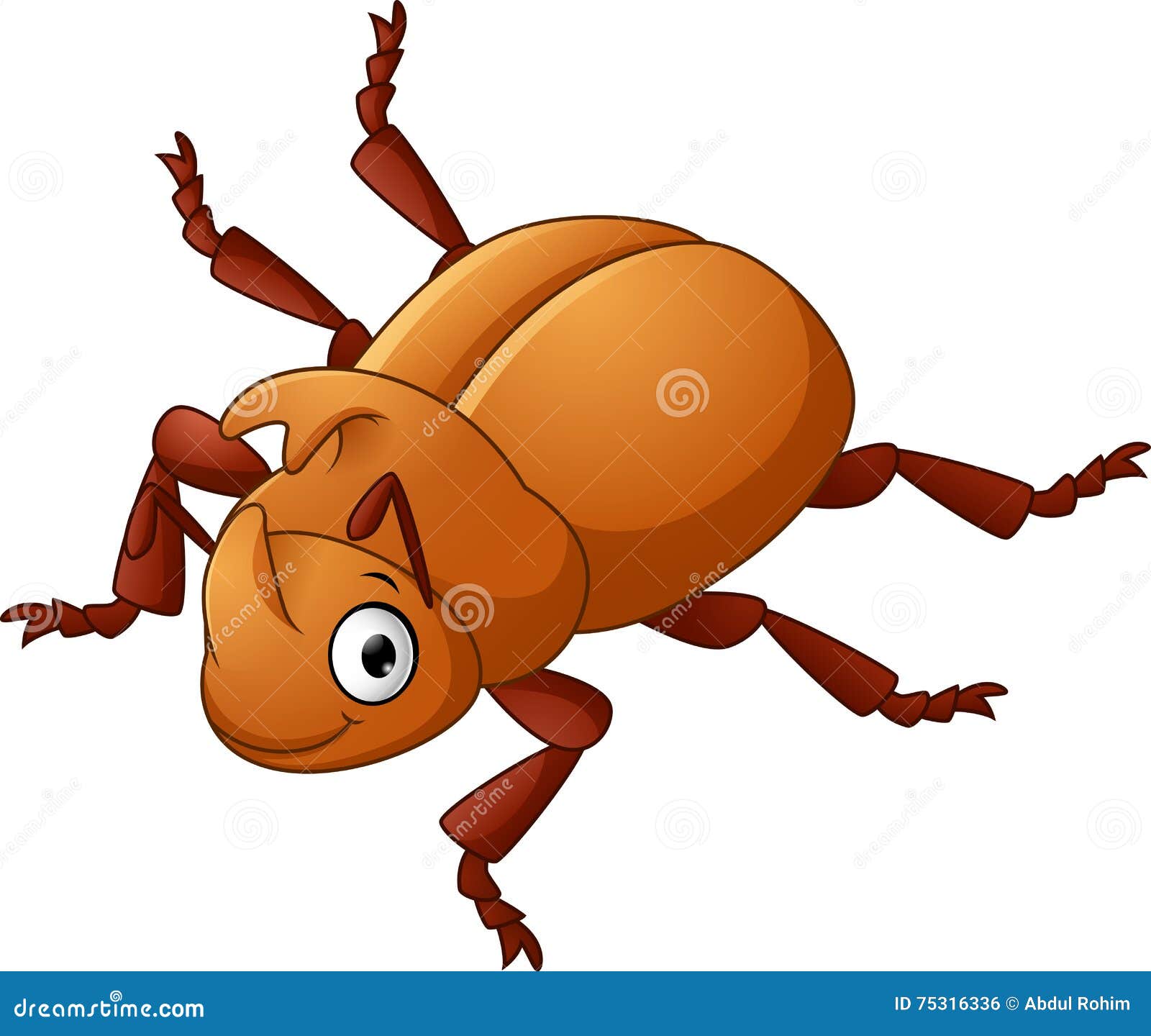 Beetle with sharp horn stock vector. Illustration of tropicalcreature ...