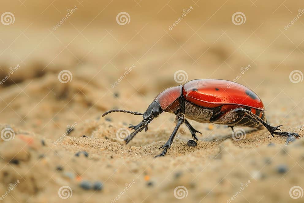 Beetle Walking Across a Sandy Terrain Stock Photo - Image of wildlife ...
