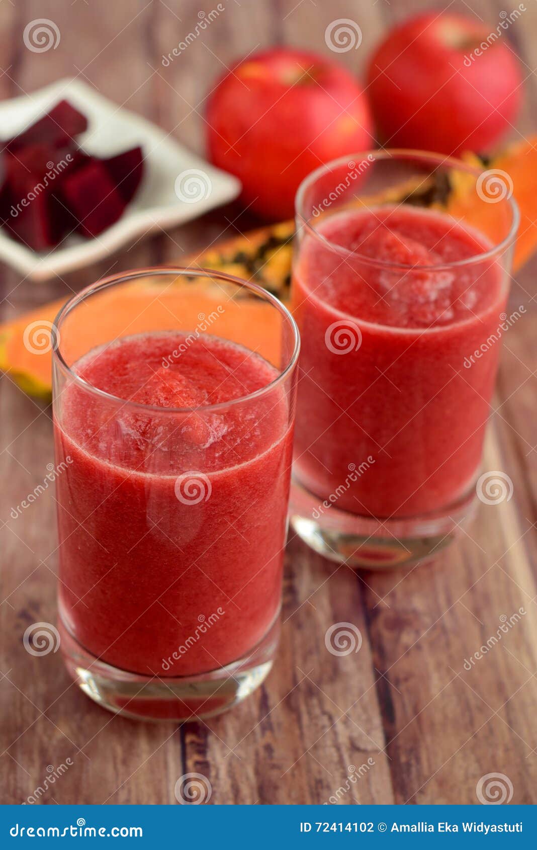 Beetroot Apple Papaya Smoothie Stock Photo - Image of healthy, focus ...