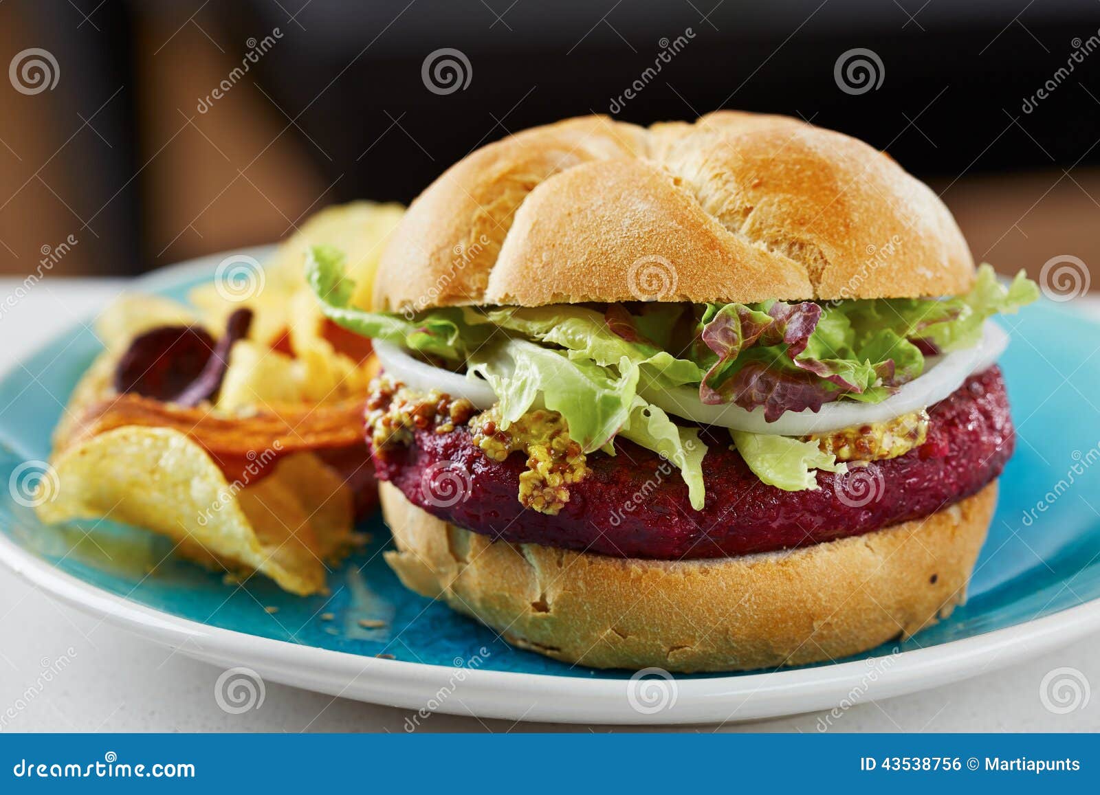 Beetroot Burger on White Bread Stock Photo - Image of beetroot, eating ...