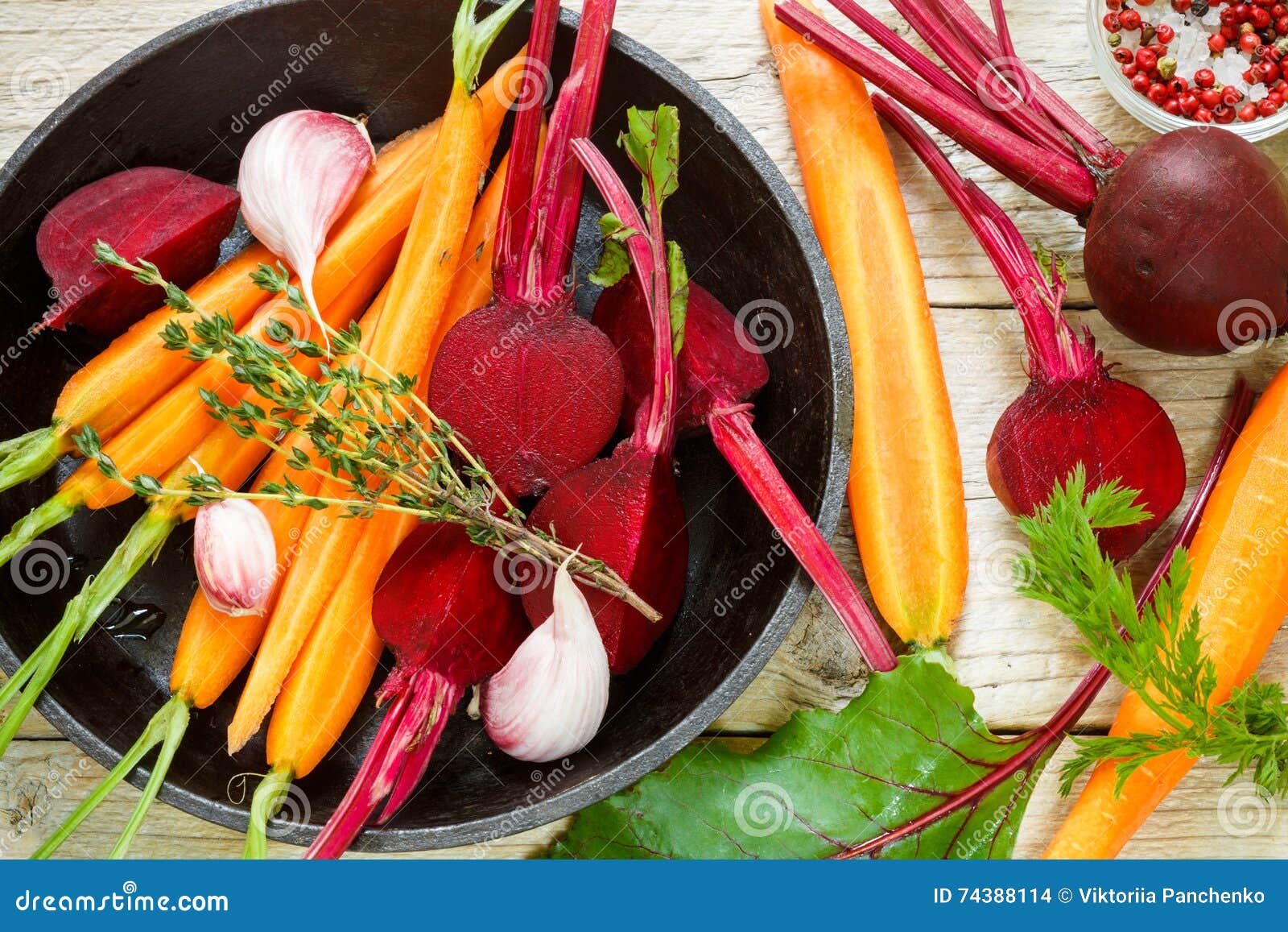 Beetroot and Carrots. Fresh Raw Vegetables on the Baking Tray Ready for ...