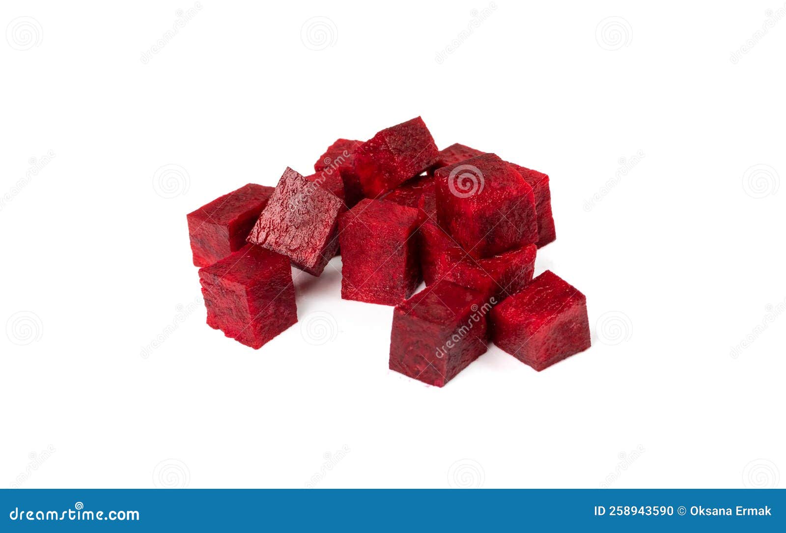 Beetroot Cubes Isolated stock photo. Image of pile, fresh - 258943590