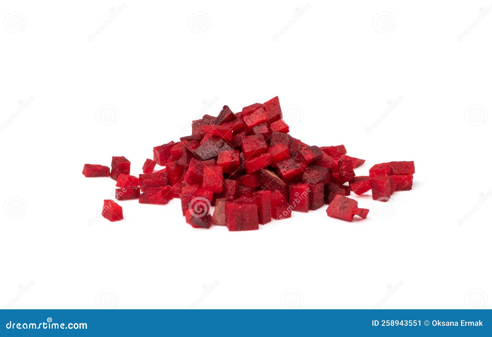 Beetroot Cubes Isolated stock image. Image of fresh - 258943551