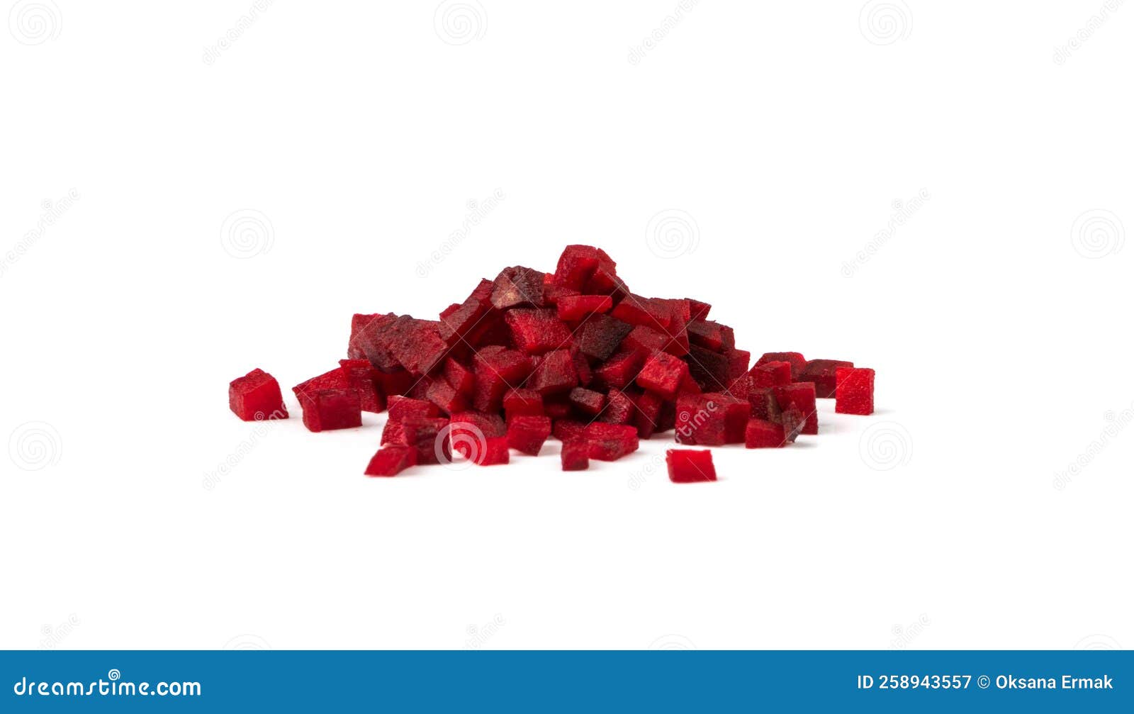 Beetroot Cubes Isolated stock image. Image of slice - 258943557
