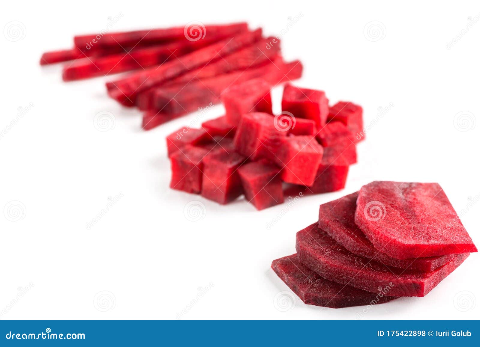Beetroot Cut in Different Styles on White Background Stock Photo ...