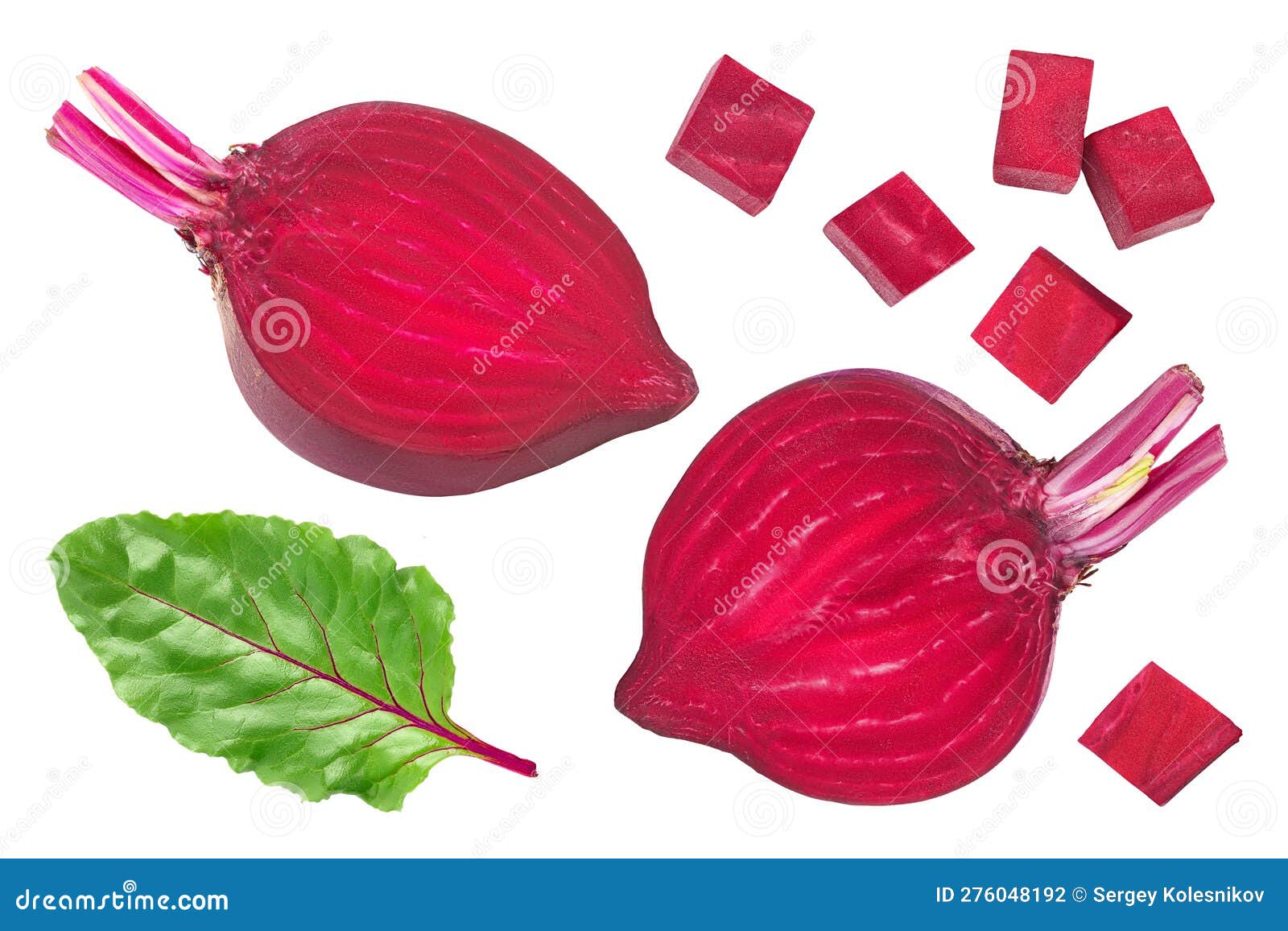 Beetroot Half and Slice Isolated on White Background with Full Depth of ...