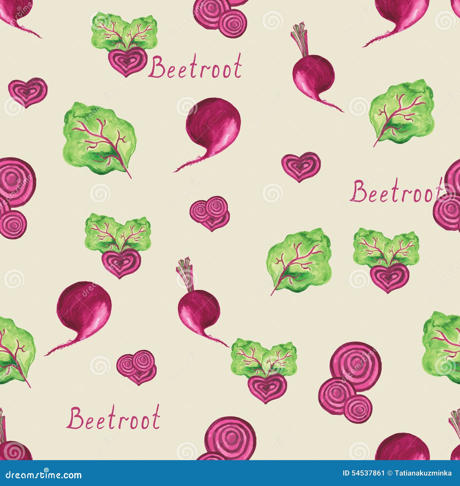 Beetroot. Hand Drawn Watercolor Background, Vector Stock Vector ...
