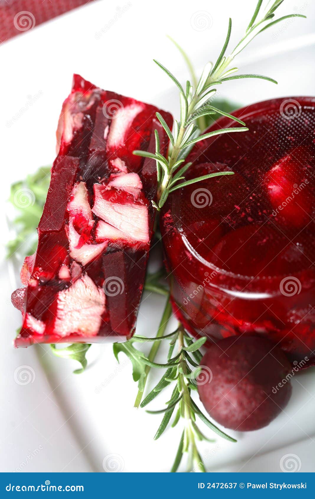 Beetroot jelly with rabbit stock image. Image of menu - 2472637