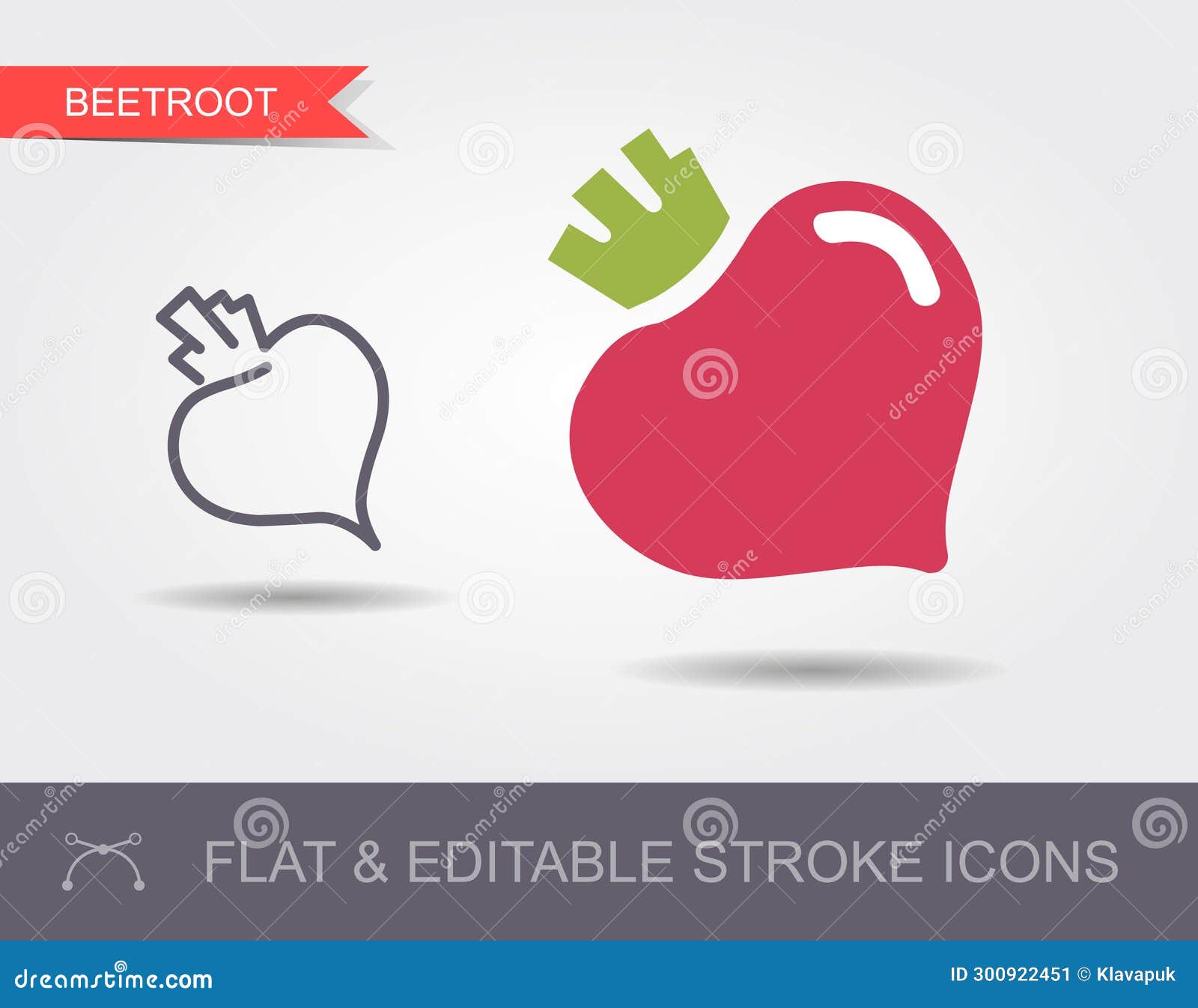 Beetroot. Line Icon with Editable Stroke Flat Icon Stock Vector ...