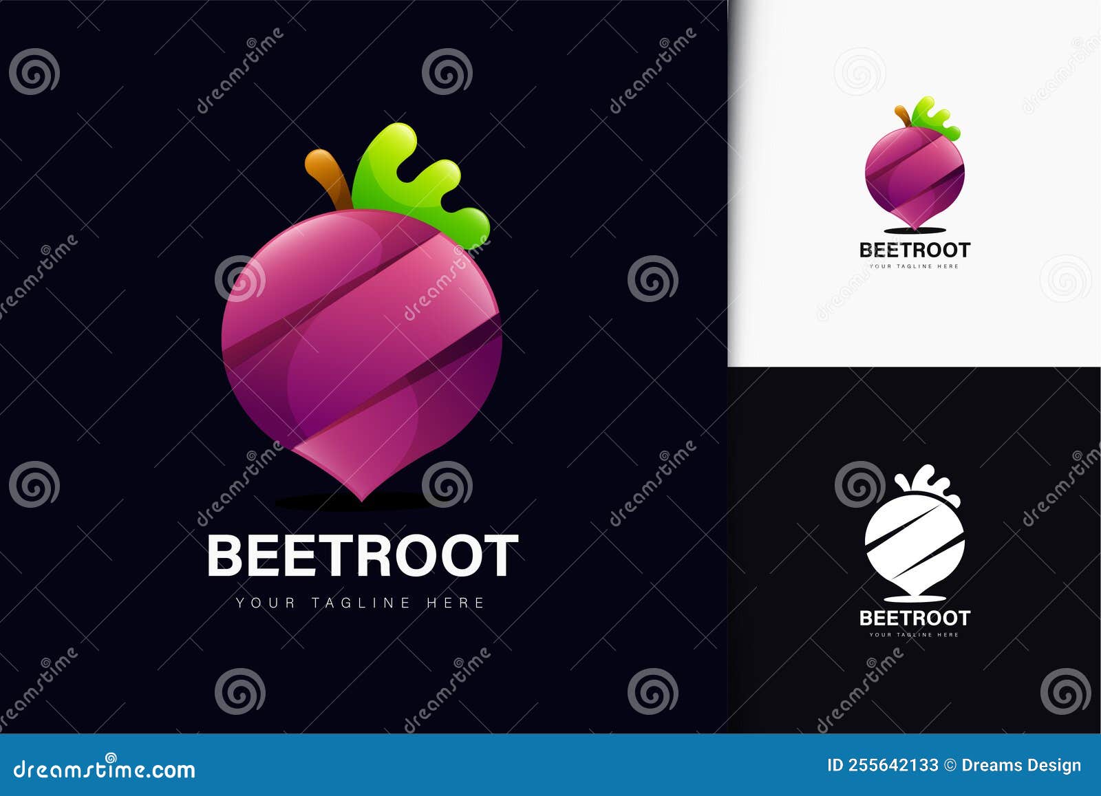 Beetroot Logo Design with Gradient Stock Vector - Illustration of ...