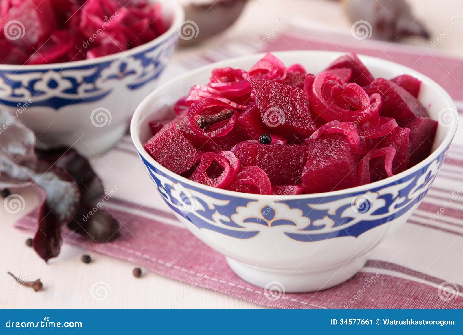 Beetroot Marinated with Onions and Peppers Stock Image - Image of onion ...