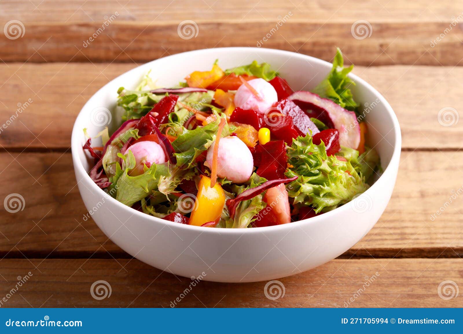 Beetroot, Mozzarella Salad in a Bowl Stock Photo - Image of dinner ...